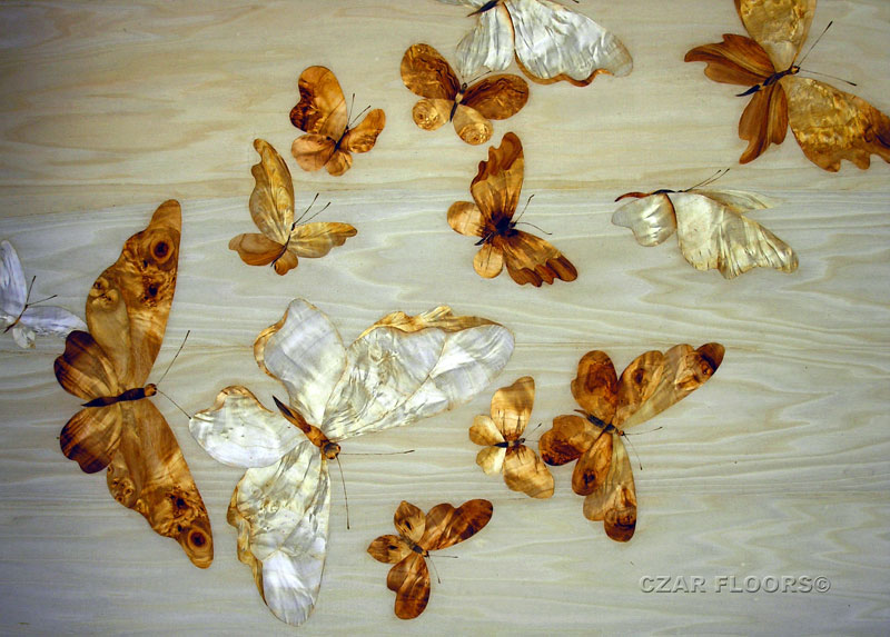 Marquetry, Model: Butterflies | Custom Wood, Stone Flooring | Czar Floors